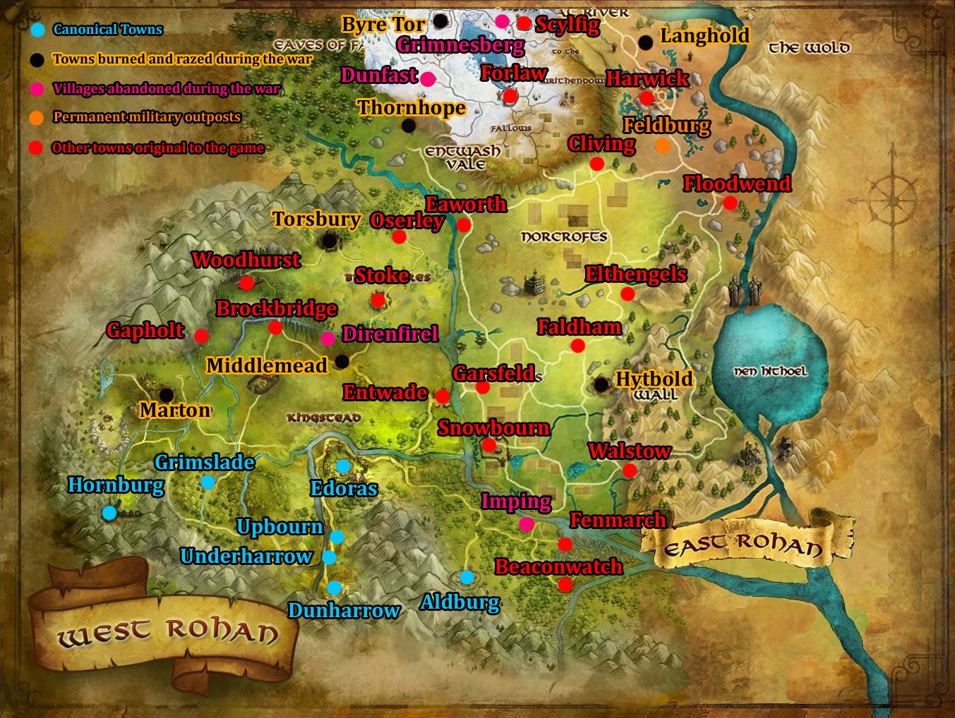 File:The Lord of the Rings Online - Rohan map with towns marked.jpg ...