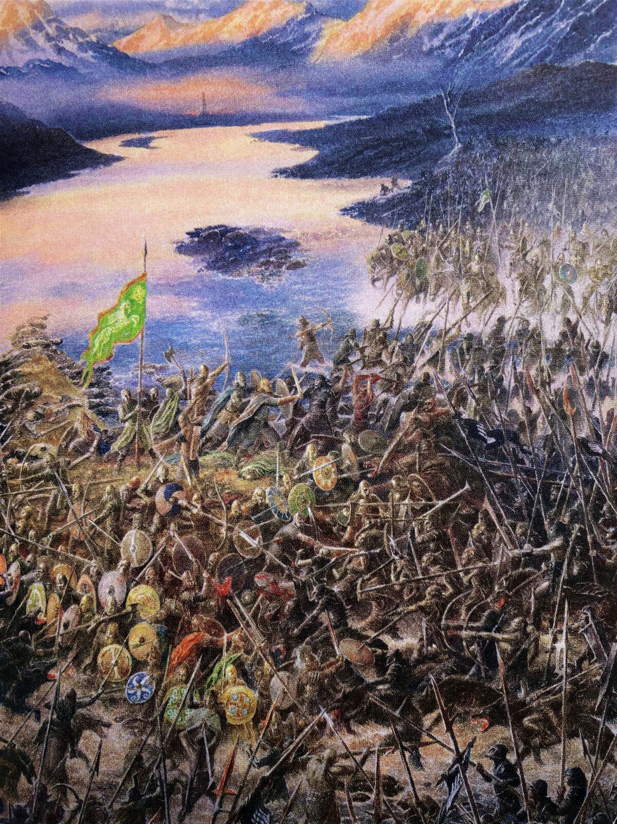 File:Alan Lee - The First Battle of the Fords of Isen.jpg - Tolkien Gateway